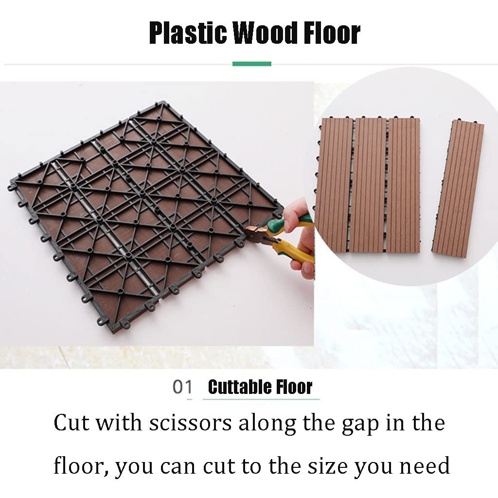 Wooden/PVC Floor Decking tiles Outdoor Deck Tiles DIY Plastic Composite ...