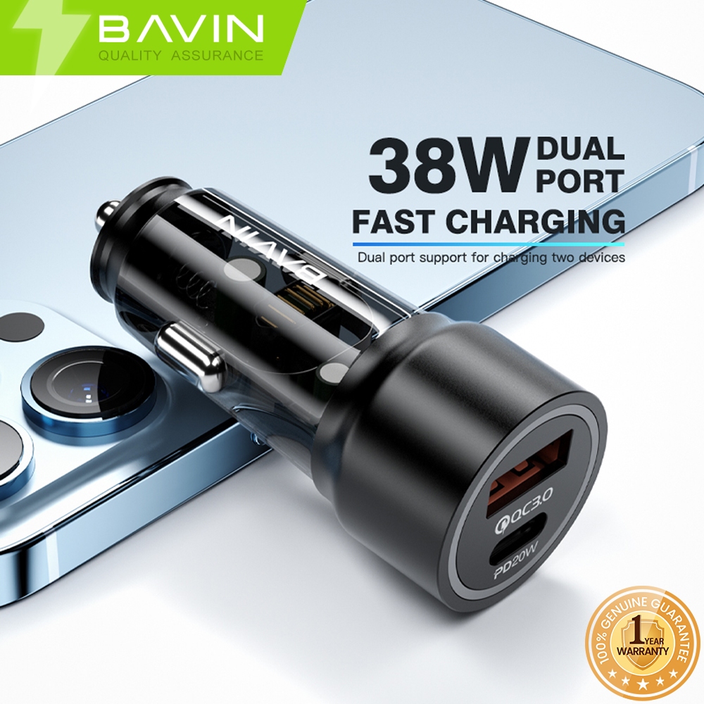 BAVIN PC926 PD 20W USB-C QC3.0 18W USB Fast Charging Car Charger ...