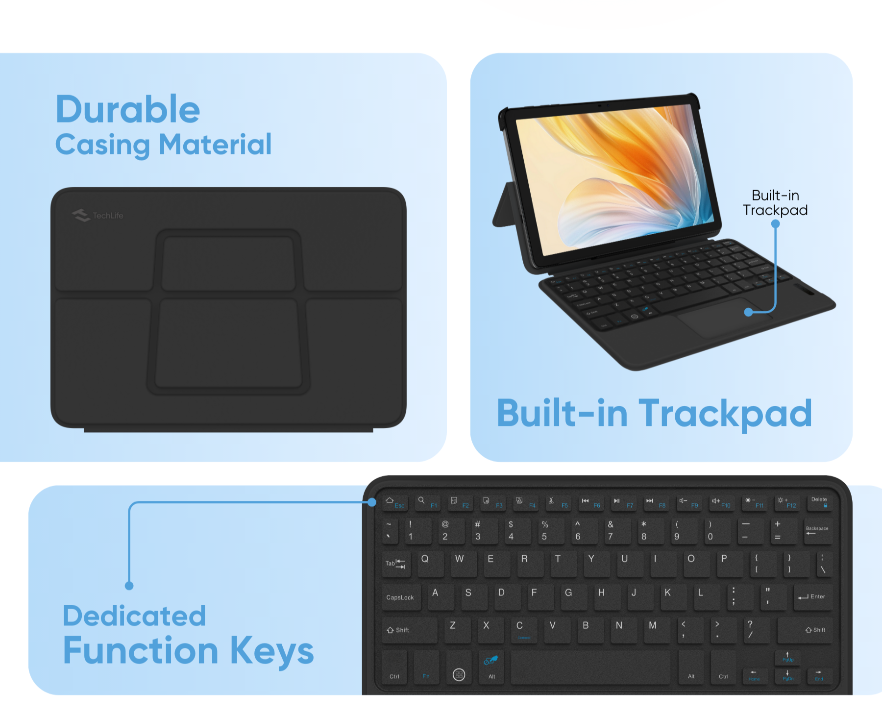 TechLife Pad Neo Keyboard Case l Durable Casing Material l Built-in ...
