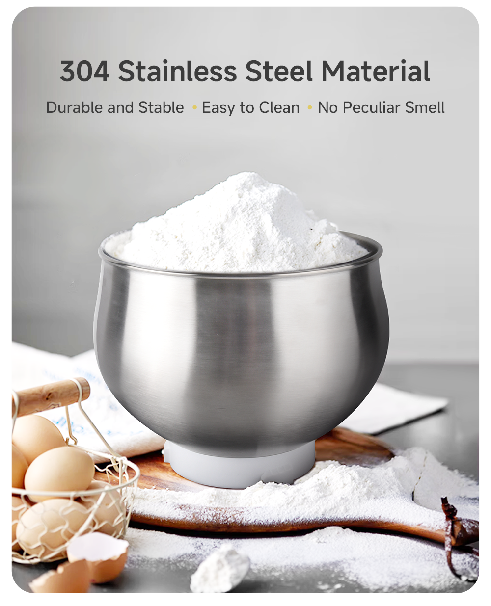 INSSA X Simplus 5L Stand Mixer Classic Mixer With Stainless Steel Work ...