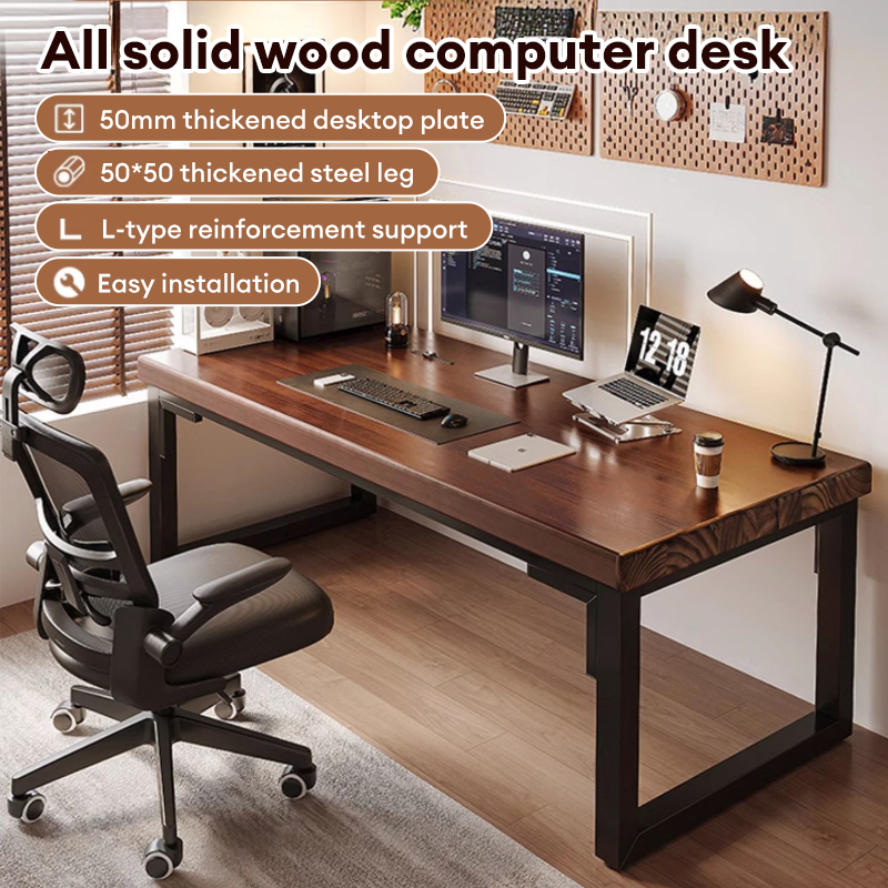 Solid Wood Computer Table Desk Study Table Office Desk Gaming Pc Long ...