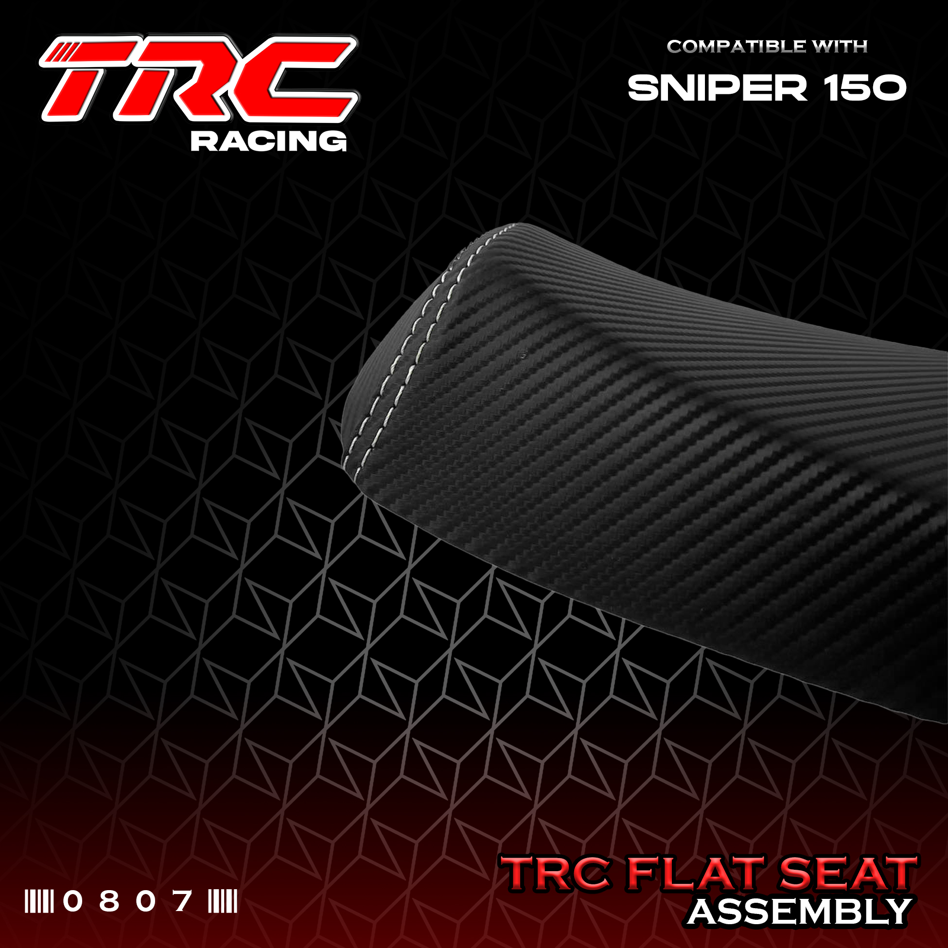 TRC RACING FLAT SEAT ASSEMBLY for SNIPER 150 CARBON TYPE 0807 | Shopee ...