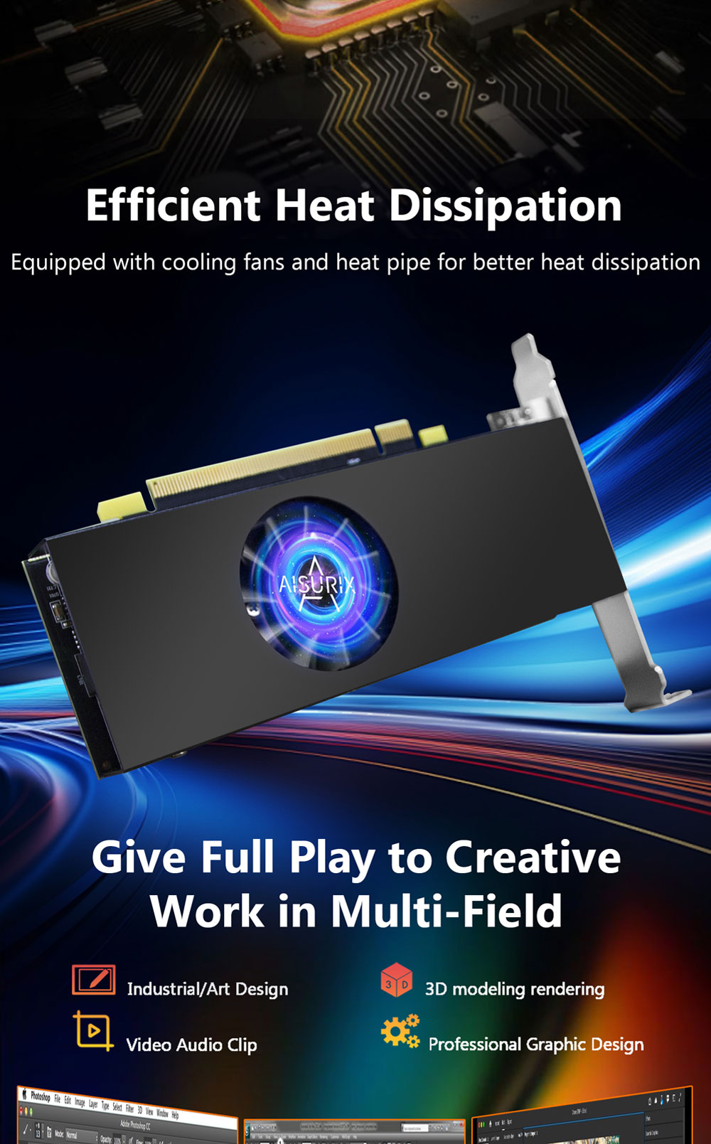 AISURIX RX550 4G New Graphics Card GDDR5 128Bit Computer HD Game GPU ...