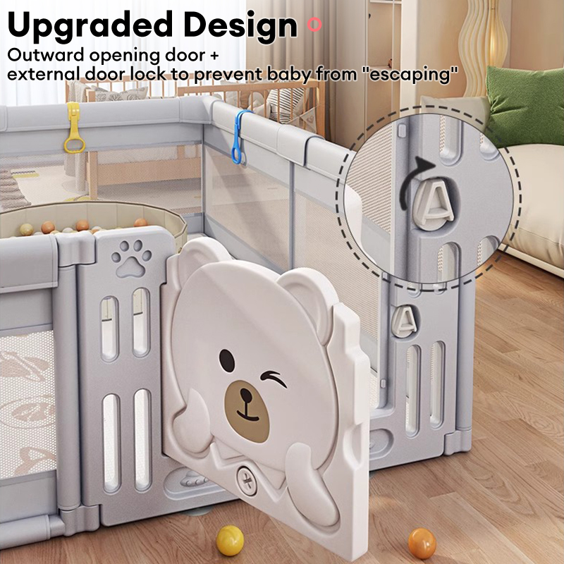 【Upgrade】Playpen for Baby Queen/King Size Safety Fence With Foam Steel ...