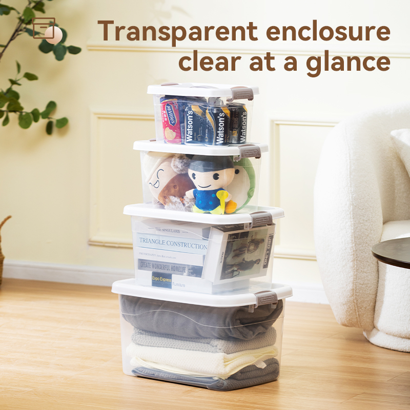 Vusign Storage Box With Lid Stackable PP Transparent Durable Thick ...