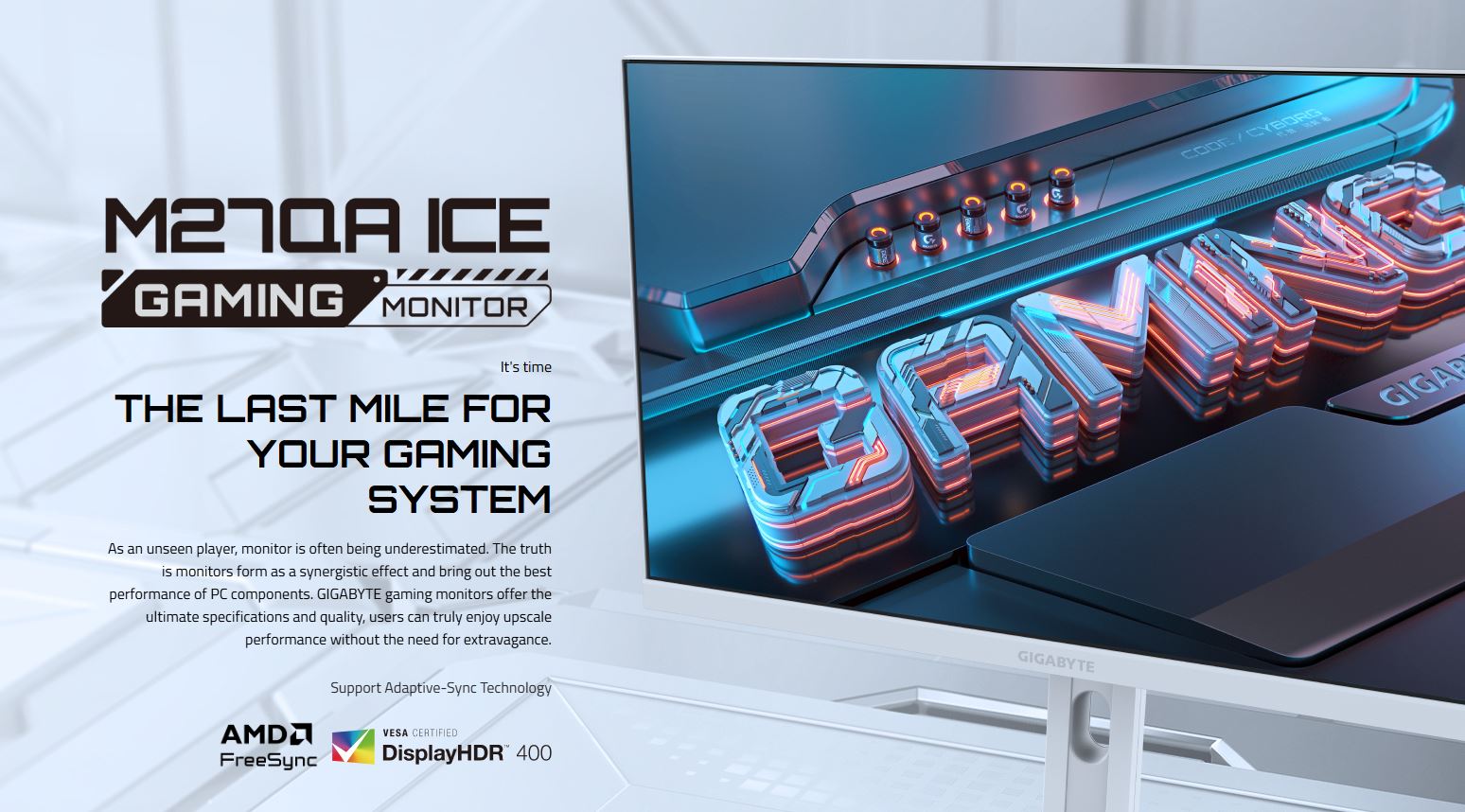 Gigabyte Gaming Monitor M27QA Ice 27" 2560x1440 QHD / 180Hz / IPS / 1ms ...