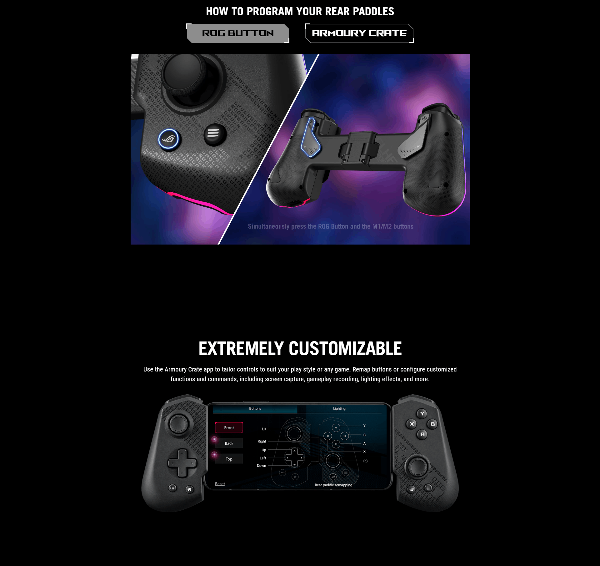 Asus ROG Tessen Aura RGB Unique Foldable Mobile Controller with 18W ...