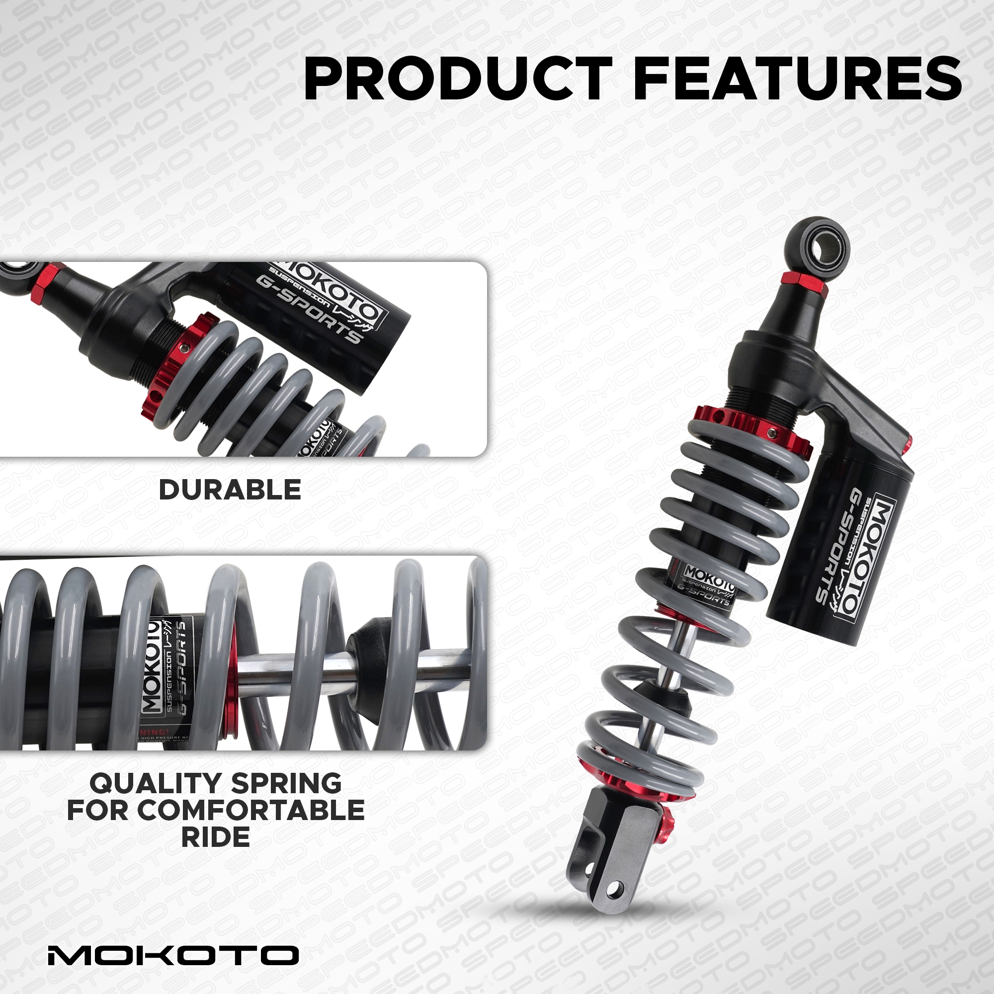 MOKOTO HONDA CLICK V1 V2 V3 REAR SHOCK GAS ABSORBER W/ BASO 330MM GOLD ...