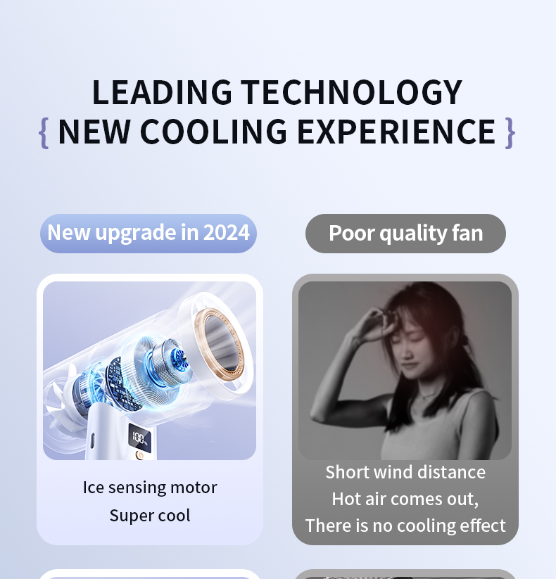 ZOLURA New Mini High Speed Fan With LED Display 100 Gear Wind Speed ...