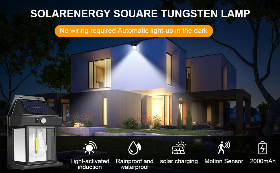 OOKAS Three-mode Solar Wall Light Outdoor Waterproof Solar Garden ...