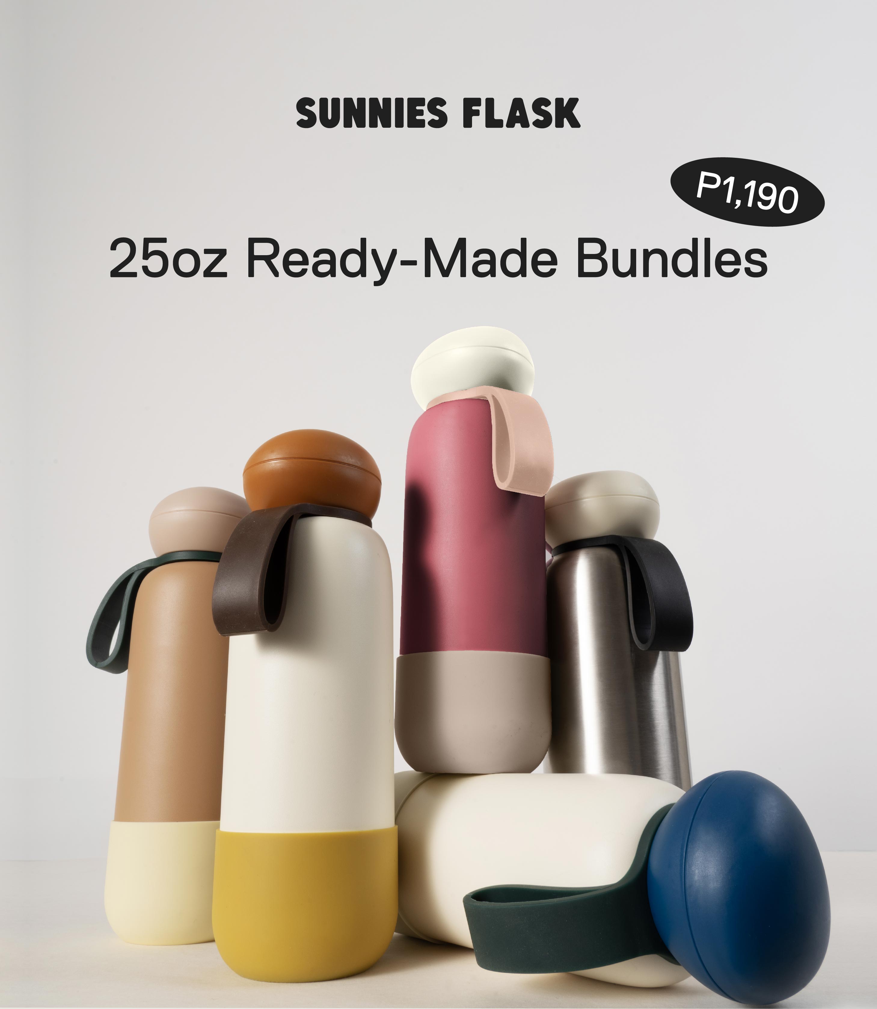 Sunnies Flask 25oz Glacier Bundle (Ready-Made Insulated Water Tumbler ...
