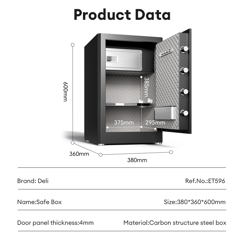 Deli Electronic Digital Safety Vault Key Password Fingerprint Safe ...