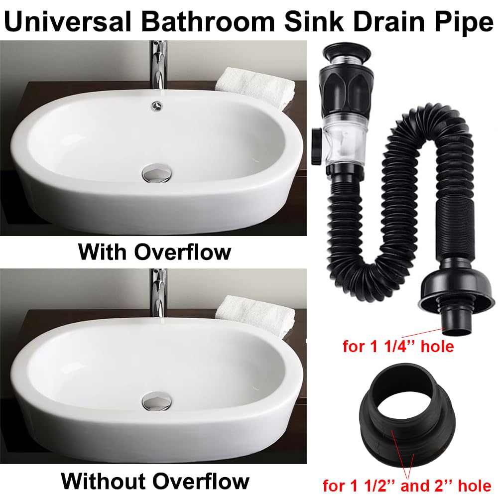 Flexible Expandable Drain Pipe Set Retractable Water Hose Wash Basin ...