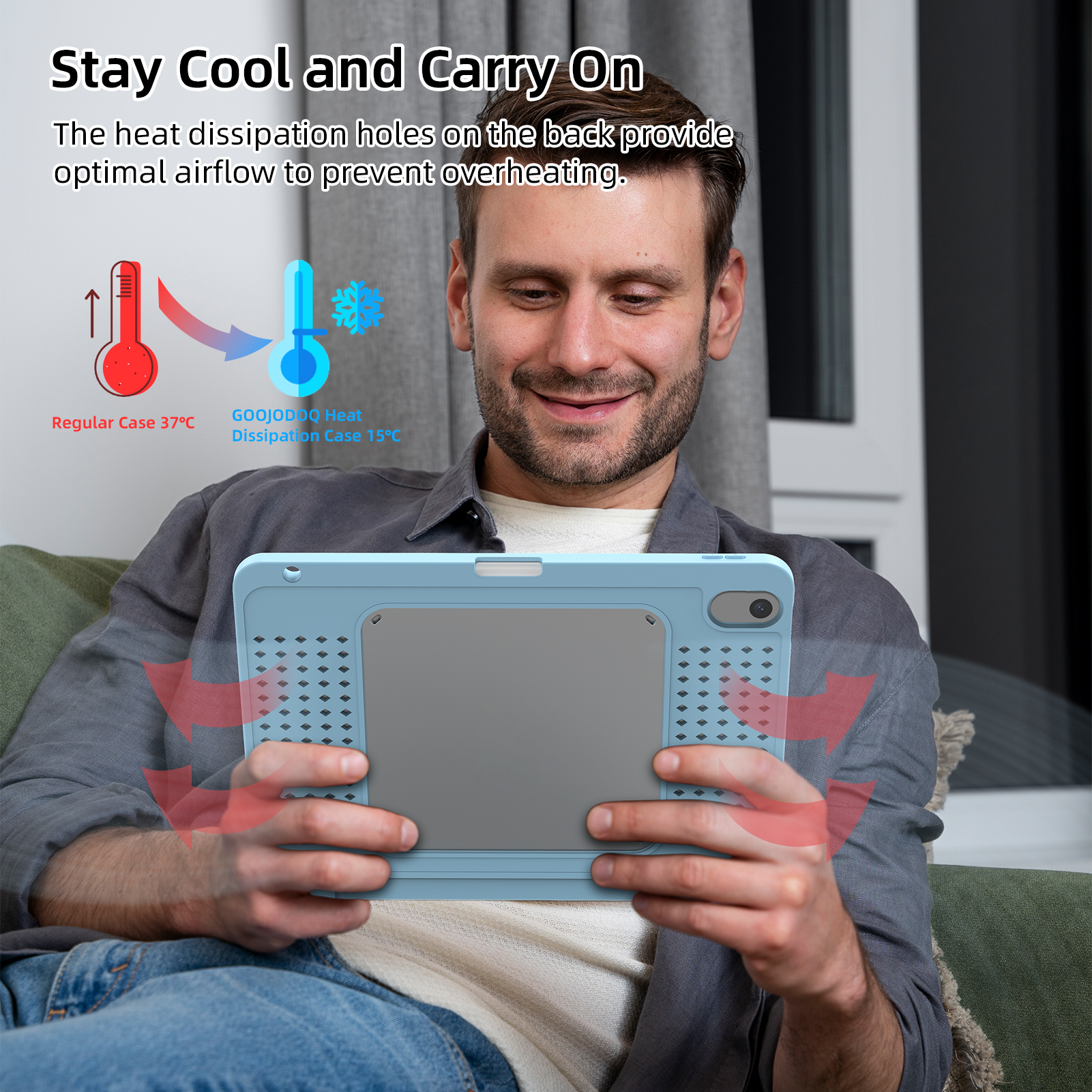GOOJODOQ for iPad Case Air 6 5 4 Pro 11 inch Case Gaming Heat ...