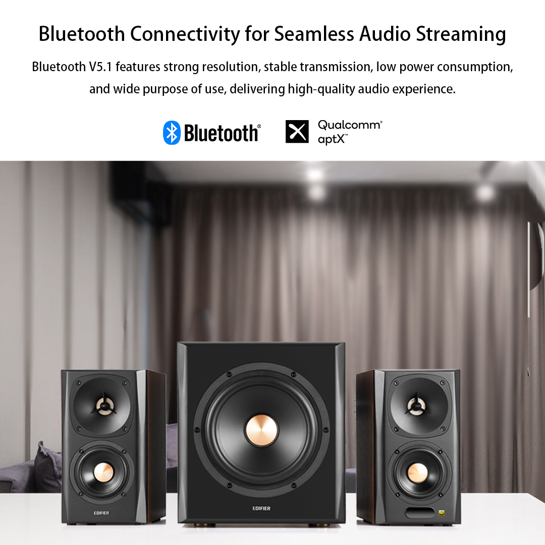 Edifier S360DB Bluetooth Bookshelf Speaker with Subwoofer, Wireless ...