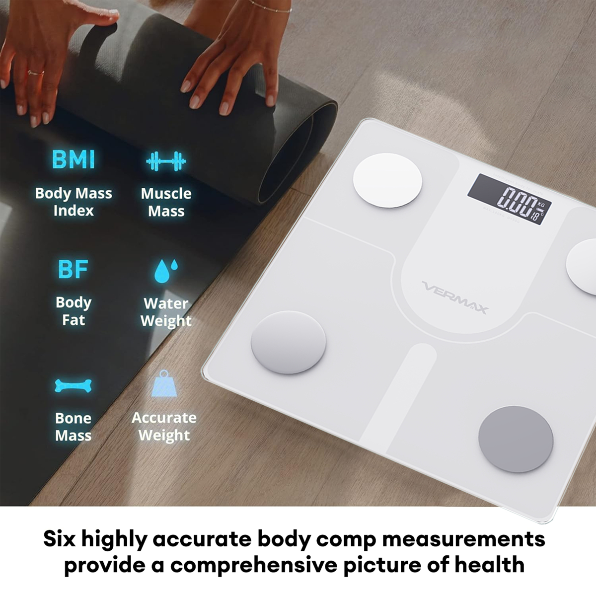 Vermax Smart Weighing Scale Large LED HD Display BMI Body Mass Index ...