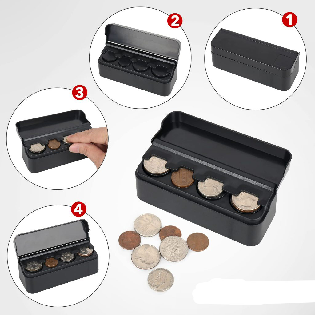 Car Coin Storage Box, Portable Coin Cases, Car Coin Storage Box ...