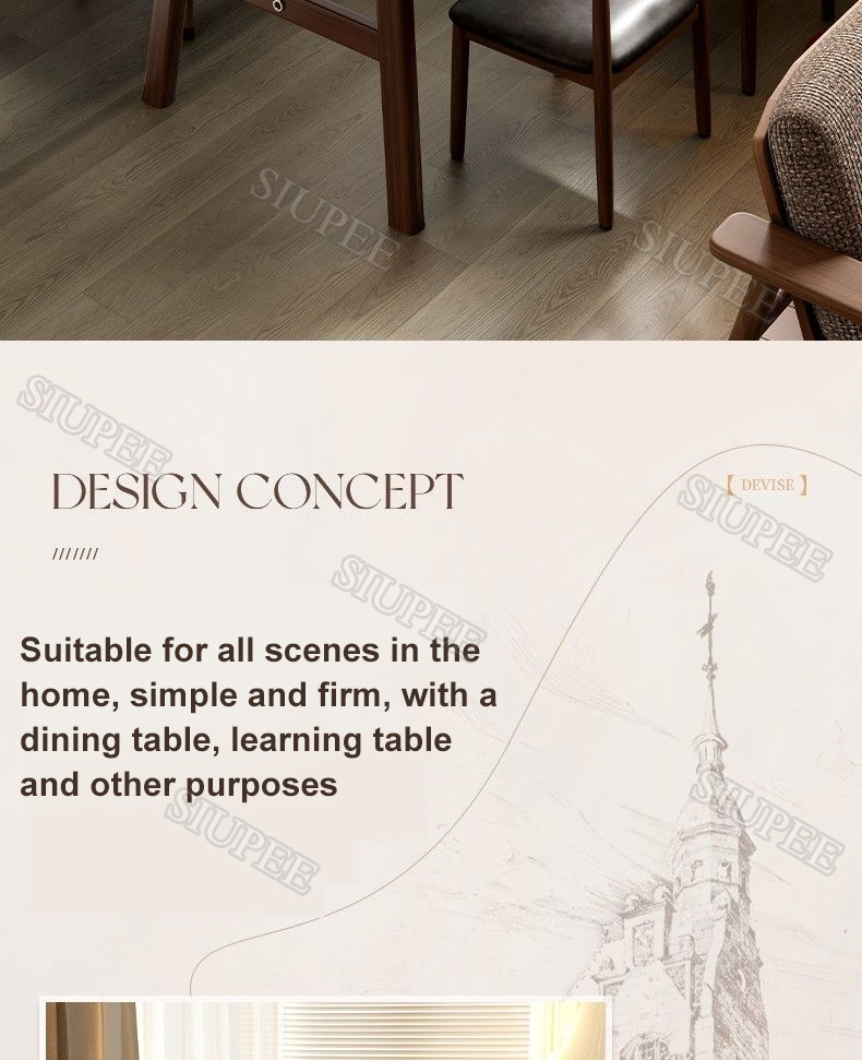 Nordic Wood Dining Table Furniture Wooden Tables With 4/6 Chairs Set Table For Kitchen 120/140cm ...