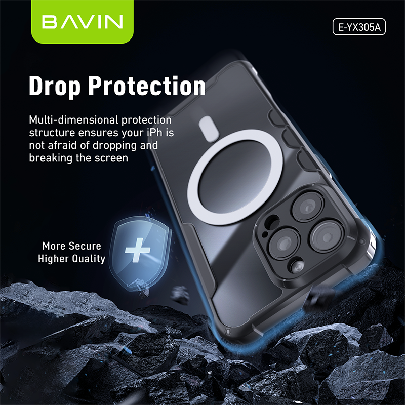BAVIN YX305A Phone Case Series Magnetic Suction w/ Anti-Fall for iPh 16 ...