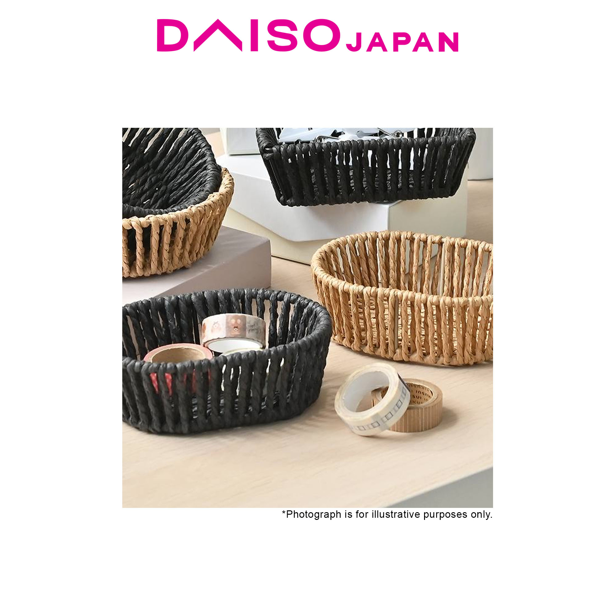 Daiso Handwoven FSC Paper Oval Storage | Shopee Philippines