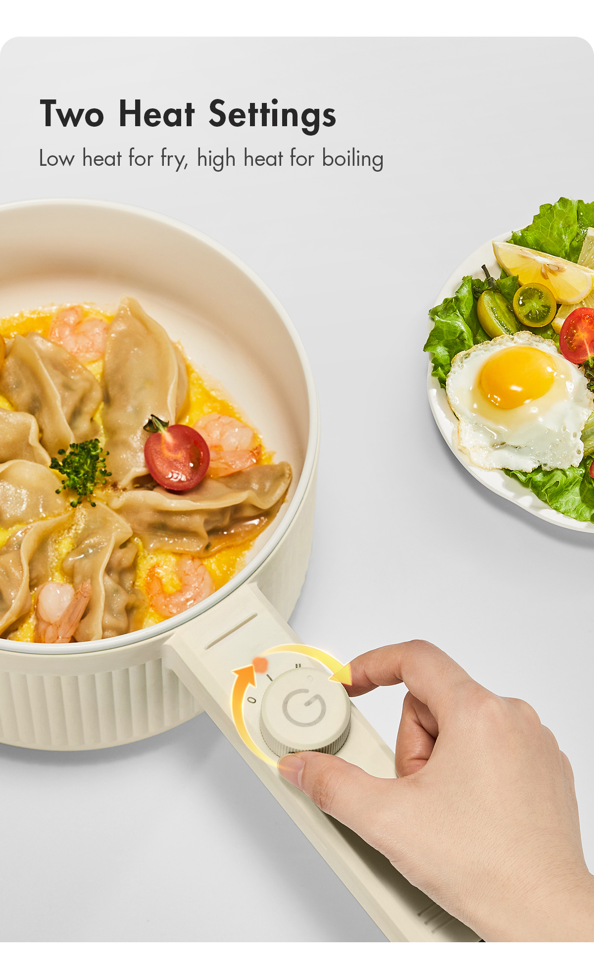 Gaabor Non-stick Electric Pot Large Capacity 2L Strong Power 600W Multi ...
