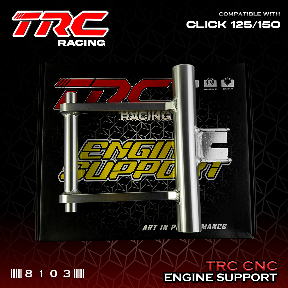 TRC RACING CNC ENGINE SUPPORT PLUS 2.5 for CLICK 125/150 8103 | Shopee ...