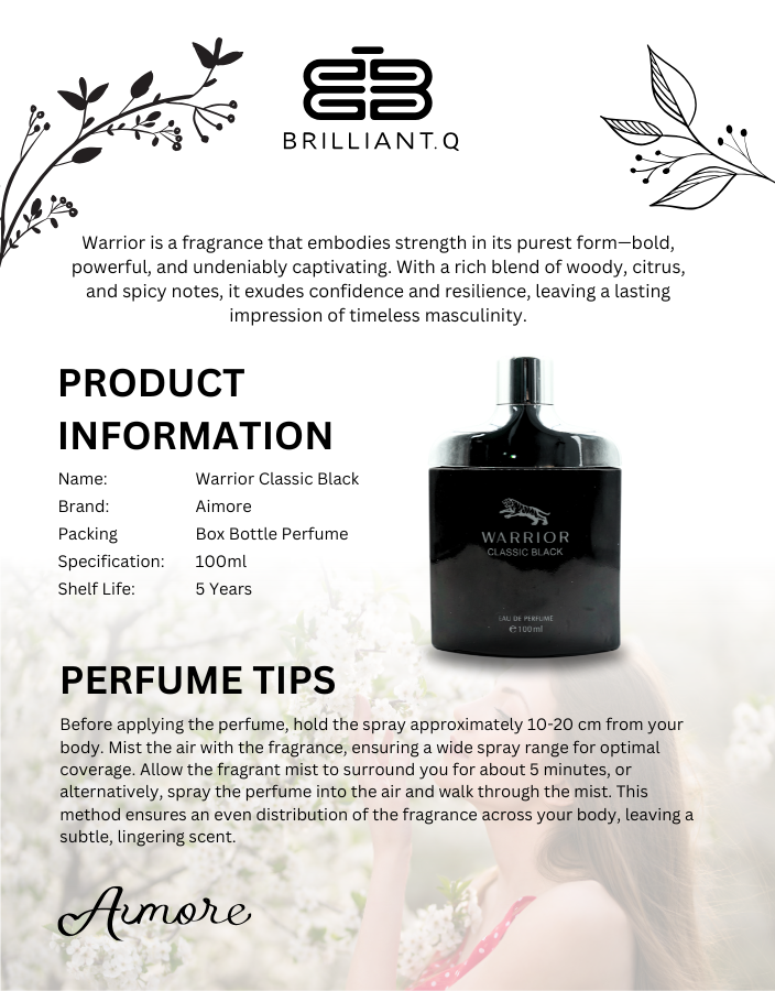 BRILLIANT.Q AIMORE&HANNAS SECRET WARRIOR CLASSIC BLACK EAU DE LONG ...