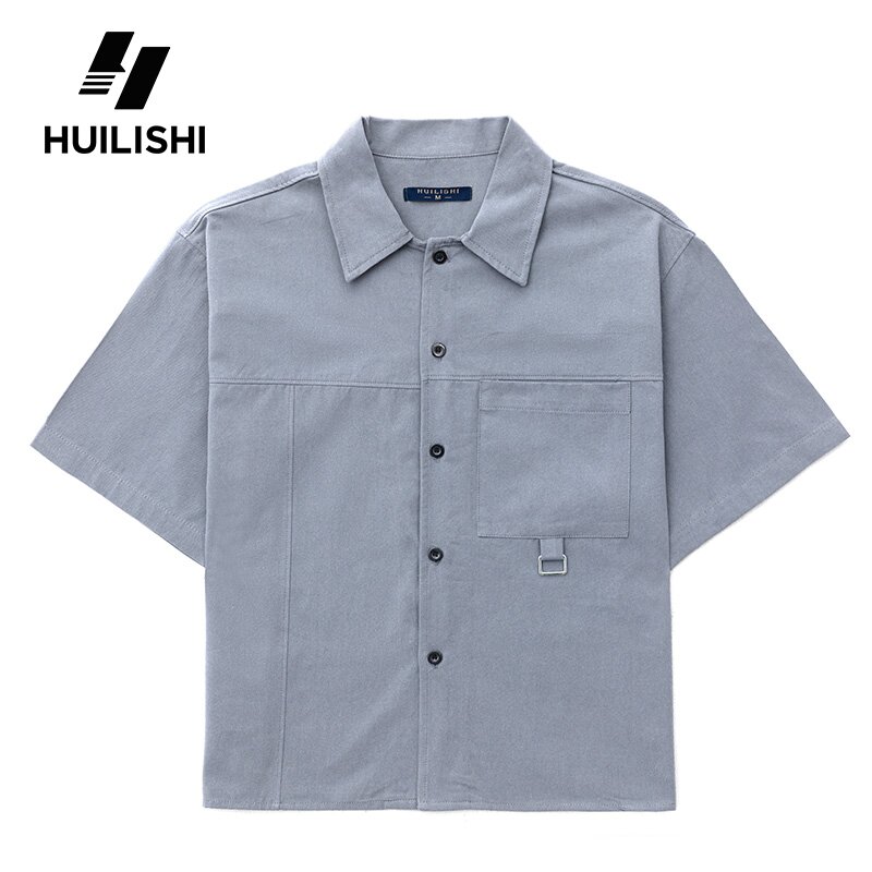HUILISHI Box Fit Polo for Men Crop Top Flat textured cotton casual ...
