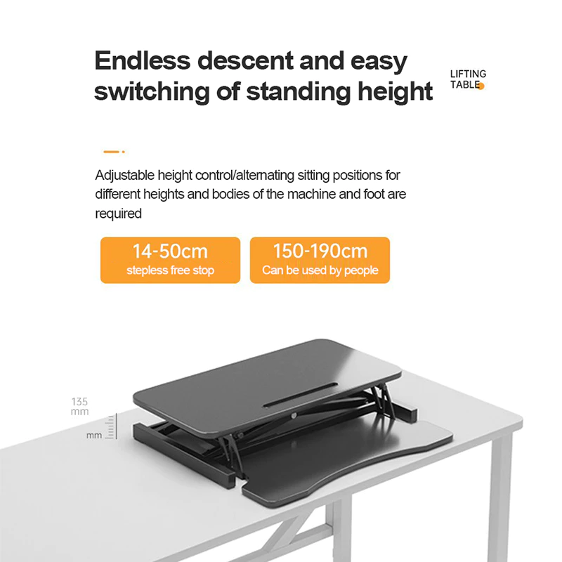 MC&HOME 32" Lift Desk 2-Layer Standing Lifting Computer Desk with ...