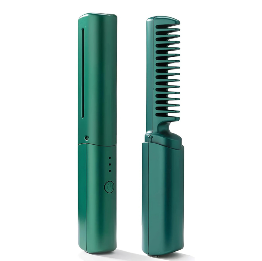Straight Hair Comb Wireless 2 in 1 Hair Straightener and Curler USB ...