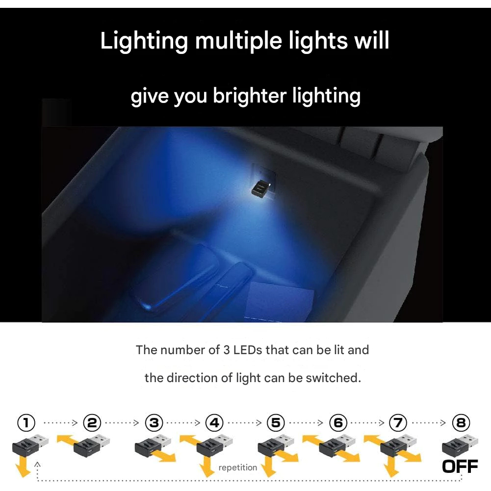 EXEA Car Interior LED Light - USB/Type-C Mini LED 【8 Colors】 | Shopee Philippines
