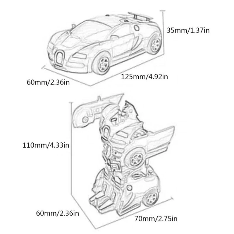 Transforming Car Set Toys Transfer Car Robot Children Toy Car Boy Gift ...