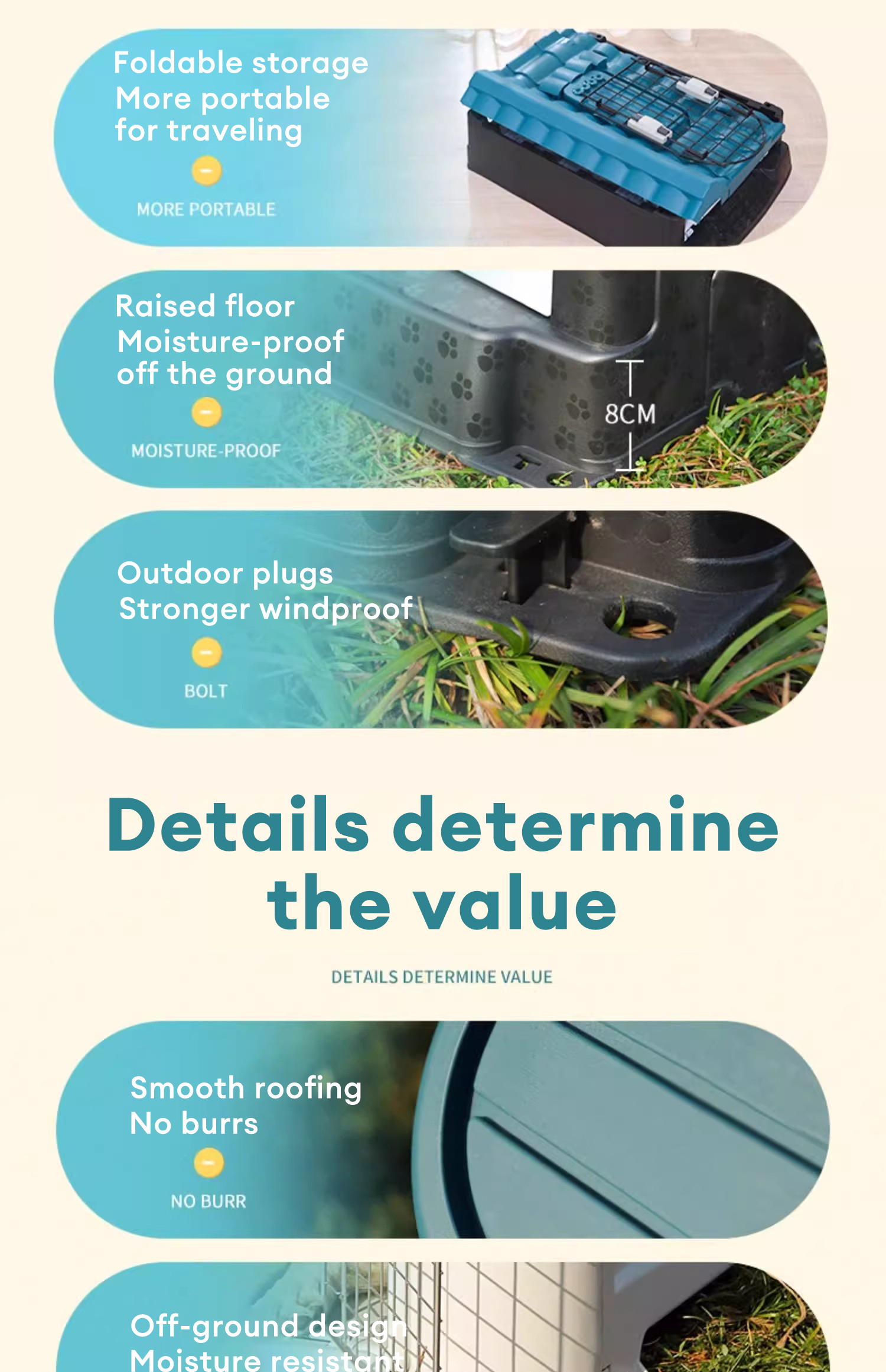 Dog House Outdoor Large Space Waterproofing Sun Protection Ventilation ...