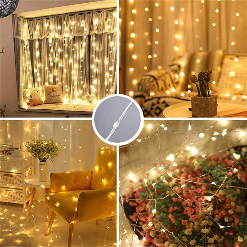 OOKAS Curtain Light LED Icicle Christmas Lights Rainbow Window Lamp ...