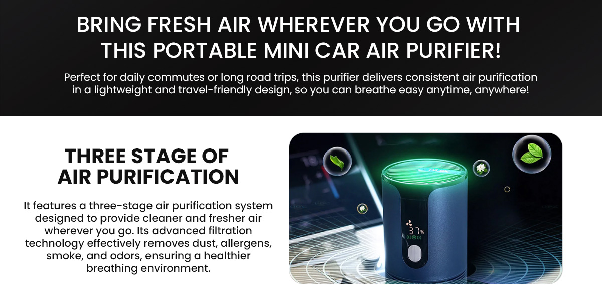 Tylex XF22 Portable Mini Car Air Purifier With Digital LED Display ...