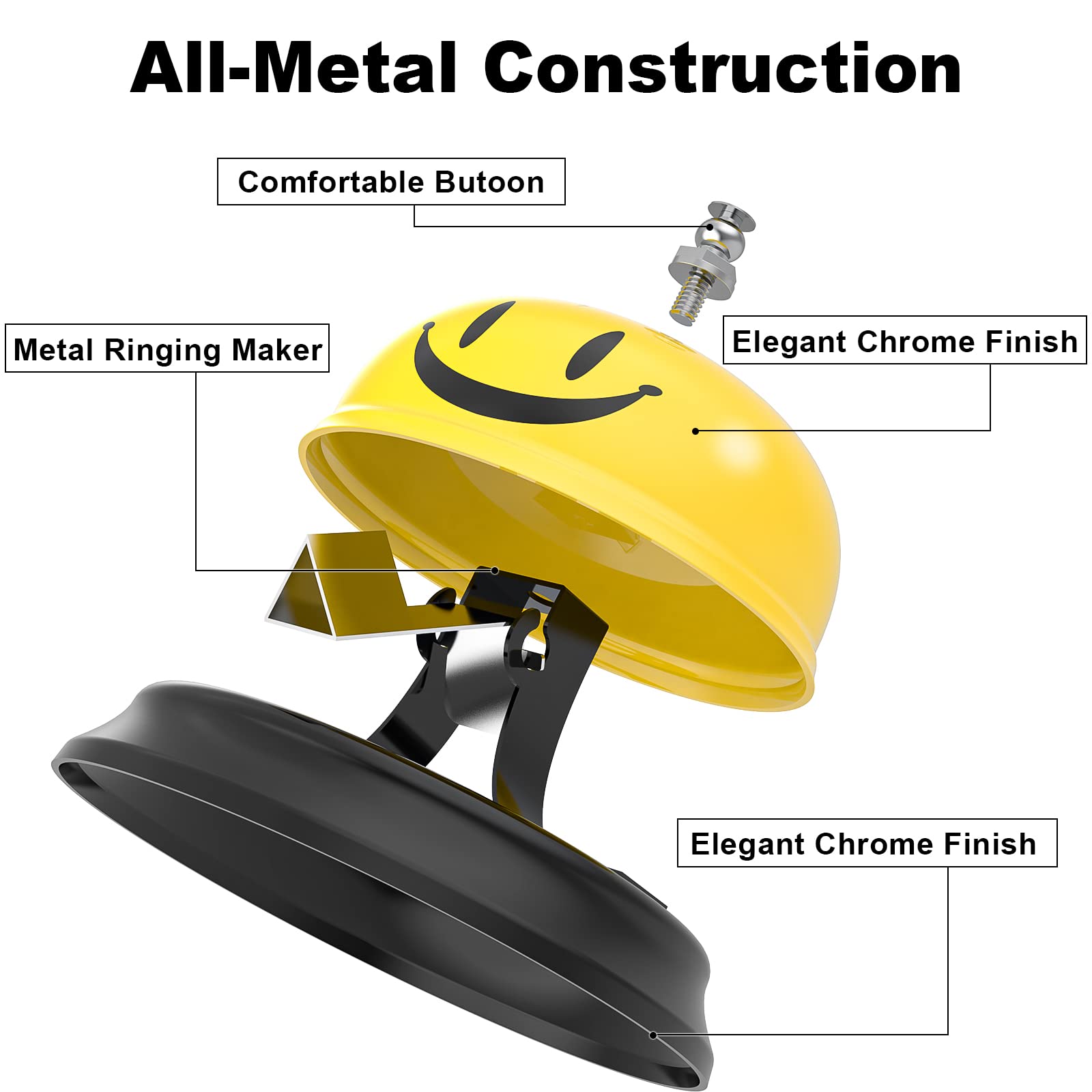 Call Bell Lovely Smile Face Desk Service Bell Ding Bell for Restaurant ...