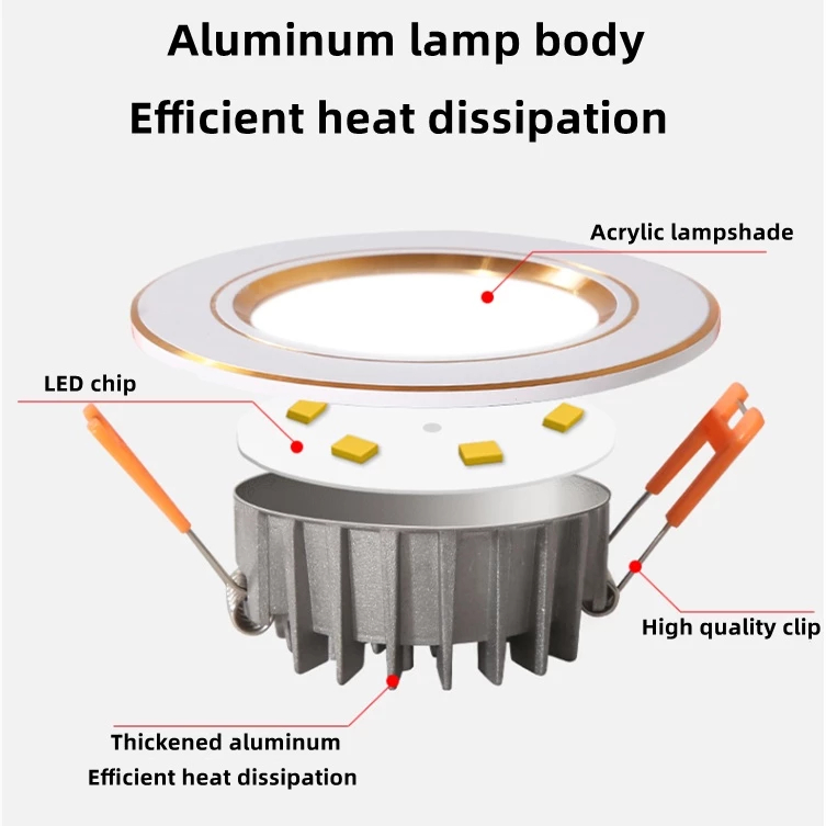 Gold Star LED Downlight Ceiling Lights Tricolor Dimming High Quality ...