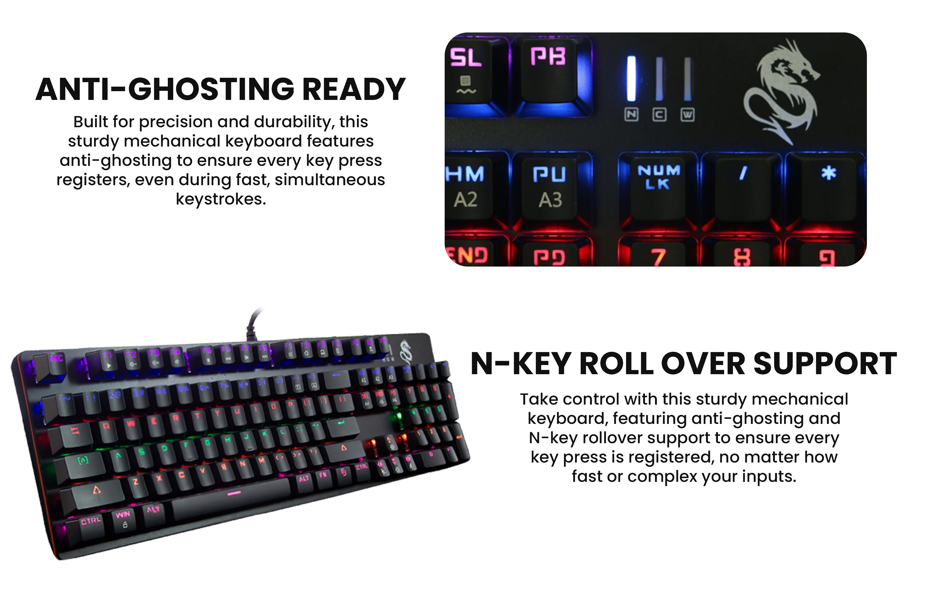 Tylex XZ66 Gaming Mechanical Keyboard Blue Mechanical Switch Anti ...