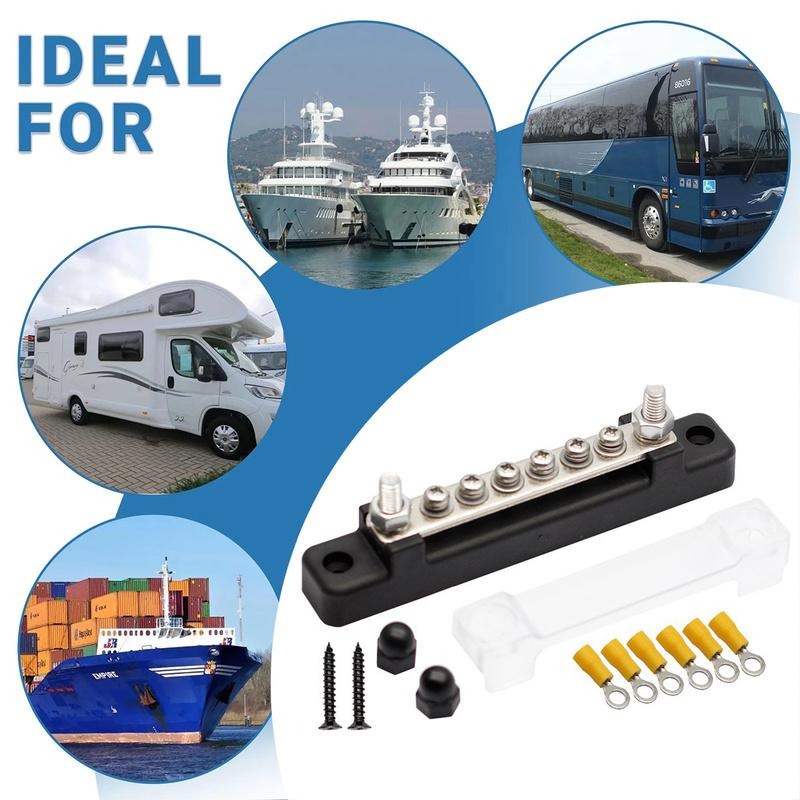 Bus Bar Battery Power Distribution Block 12V M6 Stud Positive Negative ...