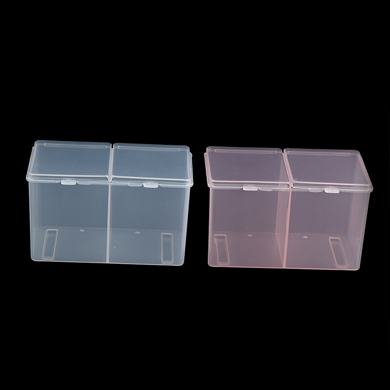 1PC Dual Cell Transparent Plastic Storage Box Portable Small Size ...