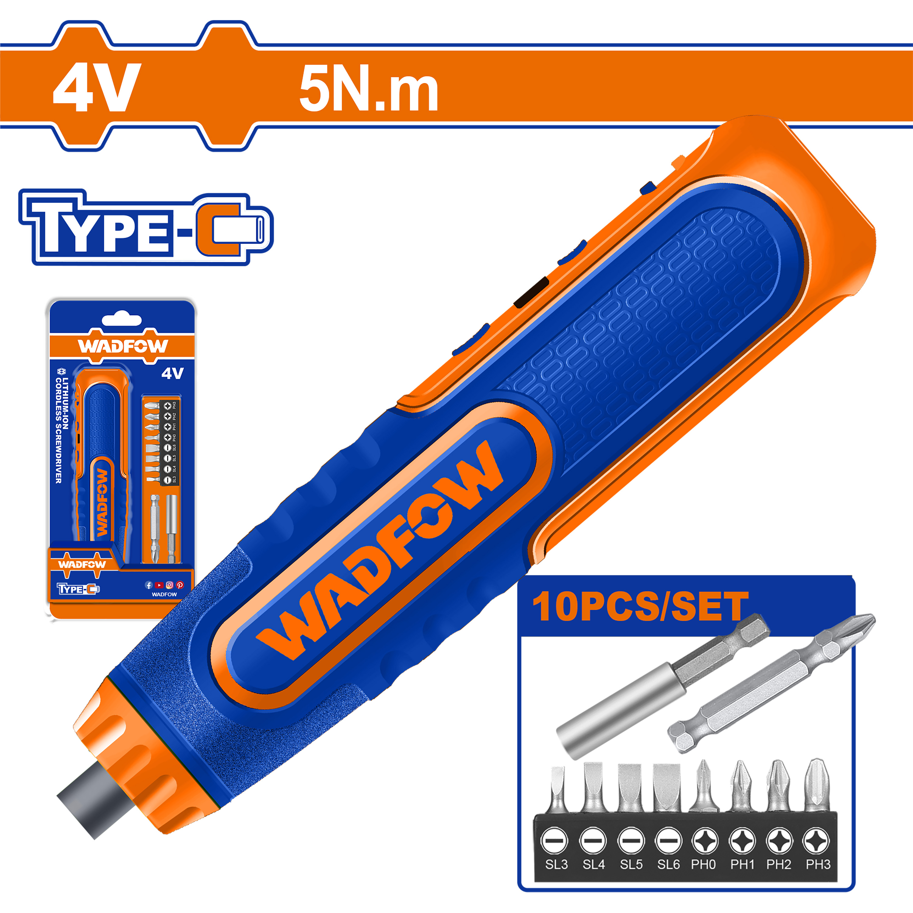 Wadfow WCV4435 4V Heavy Duty Fast Charging Lithium-Ion Cordless ...