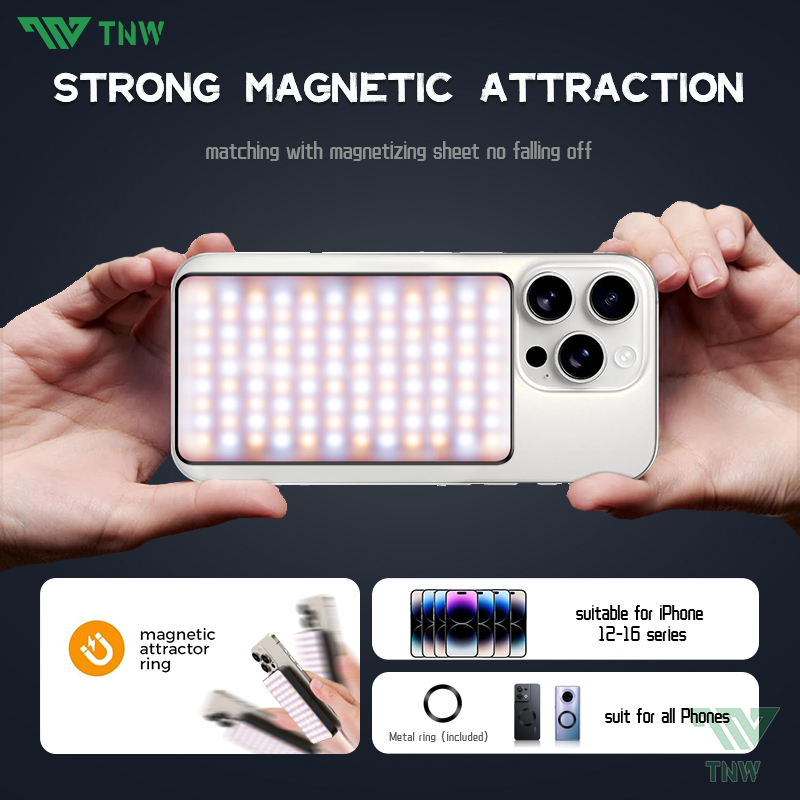 TNW D30 Selfie Fill Light Magnetic Mini LED Fill Light With Clip For ...