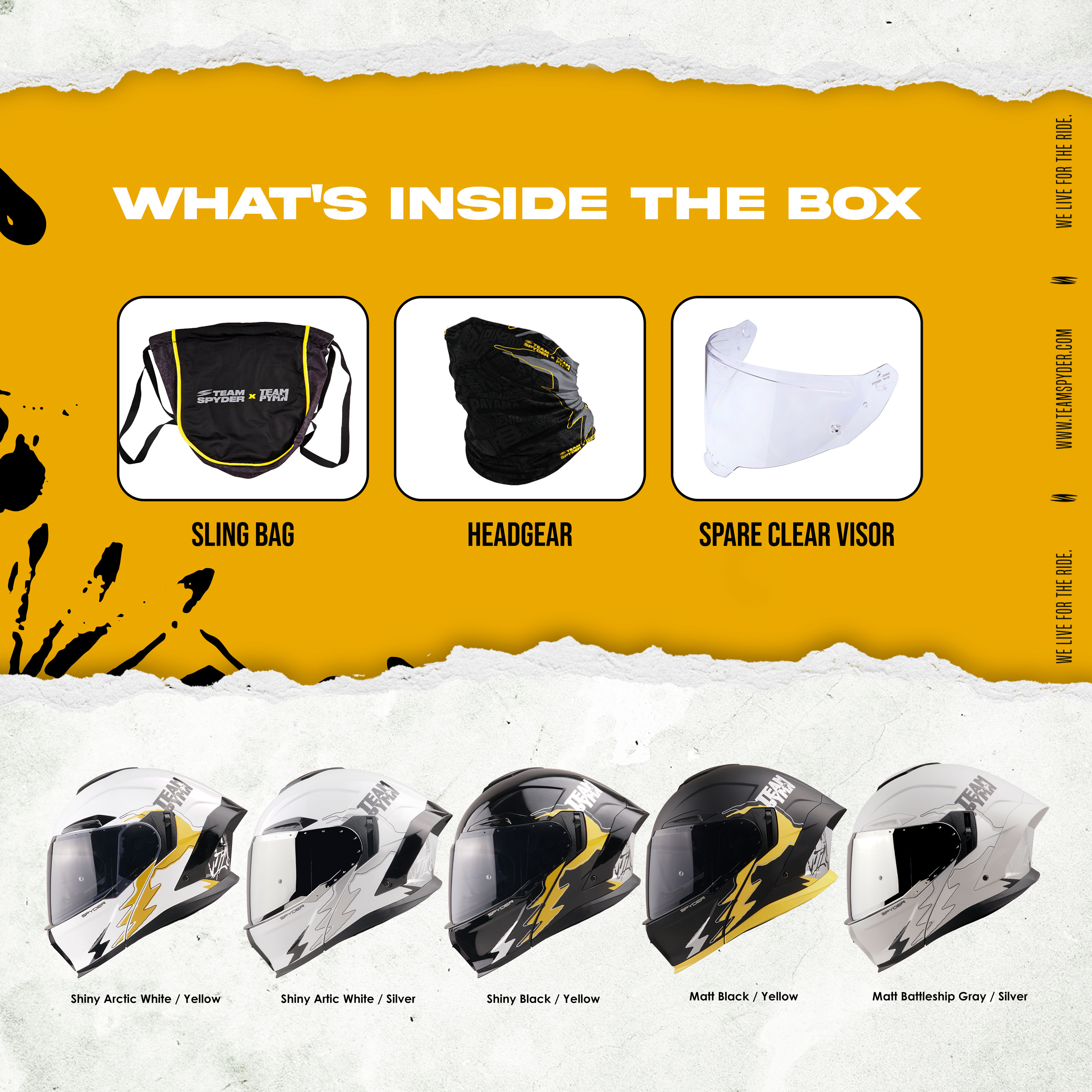 Spyder x Team Payaman Icon GD Modular Motorcycle Helmet with Dual Visor ...