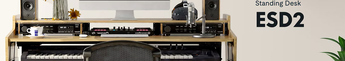 FlexiSpot ESD2 Electric Studio Standing Desk with Keyboard Stand for Music Producers and DJ ...