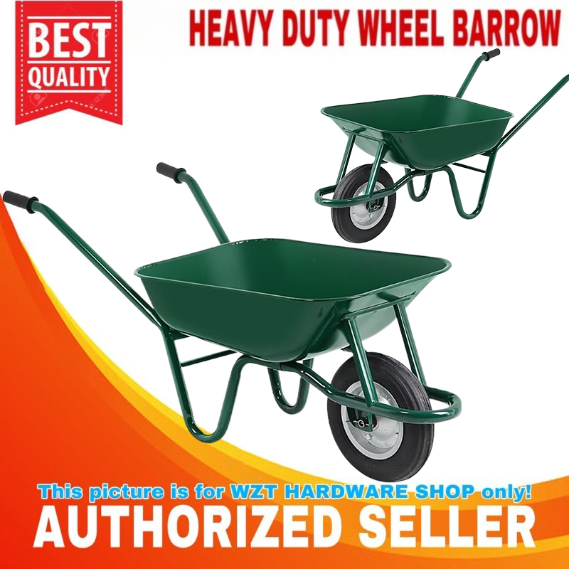 Heavy Duty Wheelbarrow Deep Type 14" Inflatable tires with Double Ball ...