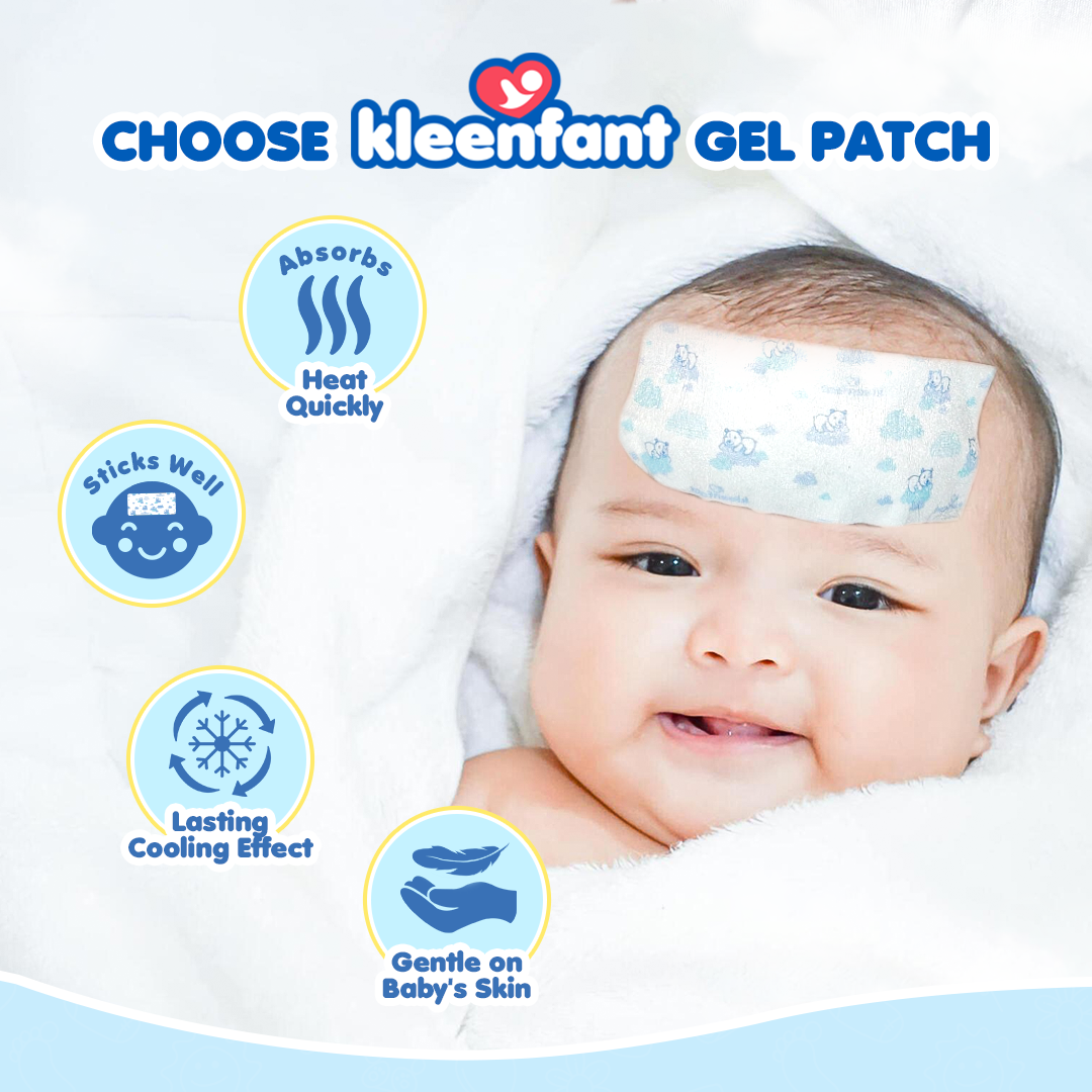 Kleenfant Cooling Soft Gel Fever Patch For Baby Absorb Heat Quickly ...