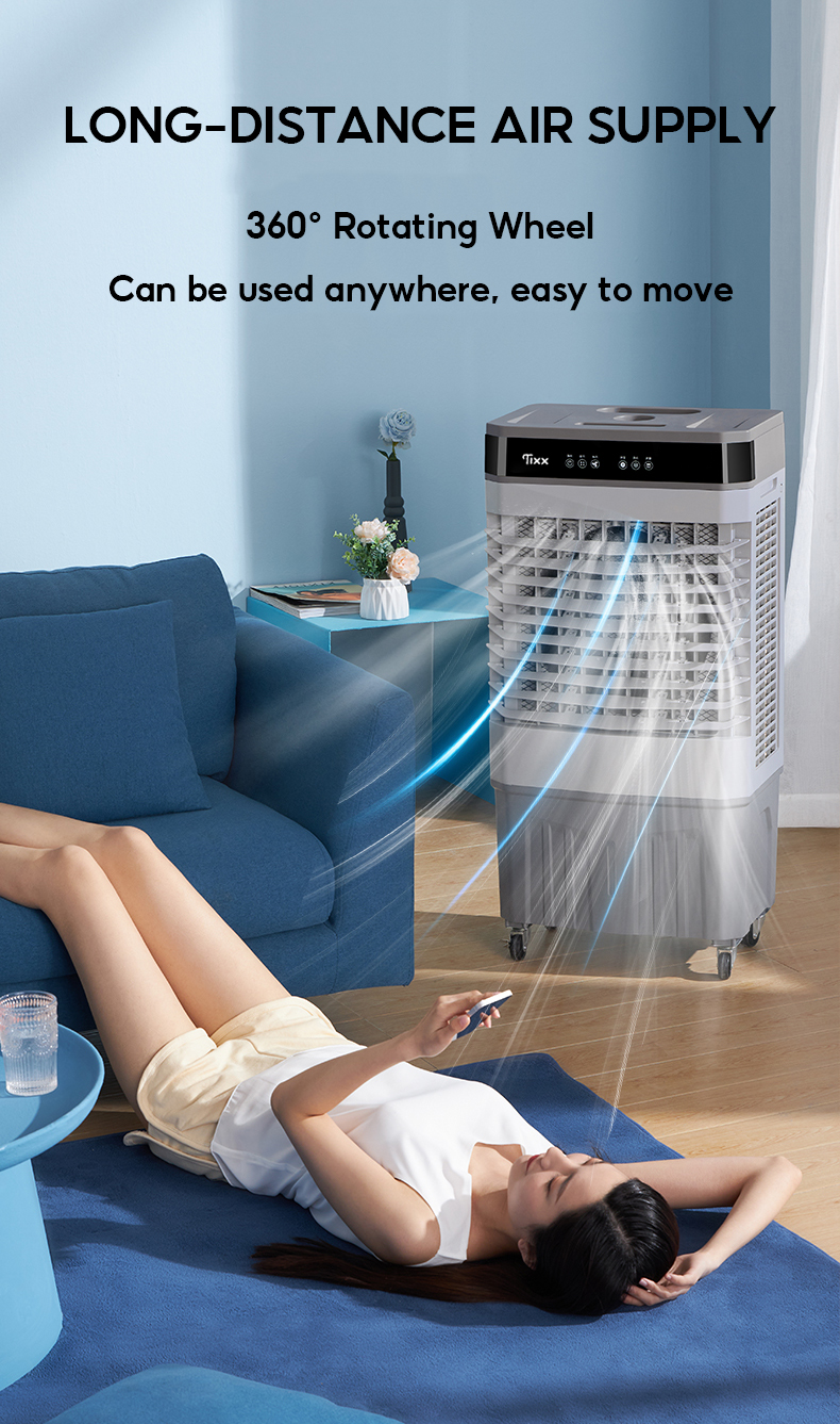 Tixx Air Cooler Fan Portable Aircon 40/50/70L Super Cold Wind Remote ...
