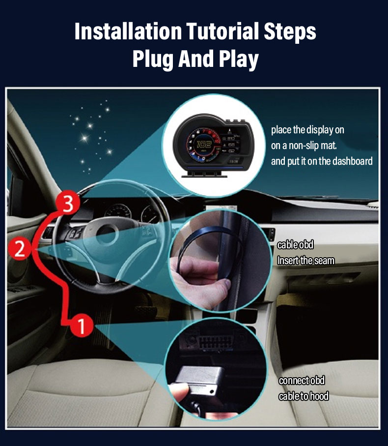 WEITI P6 PRO OBD+GPS Dual System Head Up Display Car HUD Gauge Digital ...