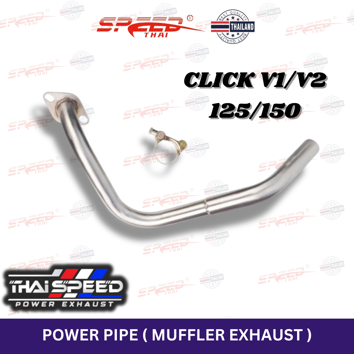 POWER PIPE CLICK 125/150 V1 & V2 MUFFLER EXHAUST PIPE ( THAI-SPEED ...