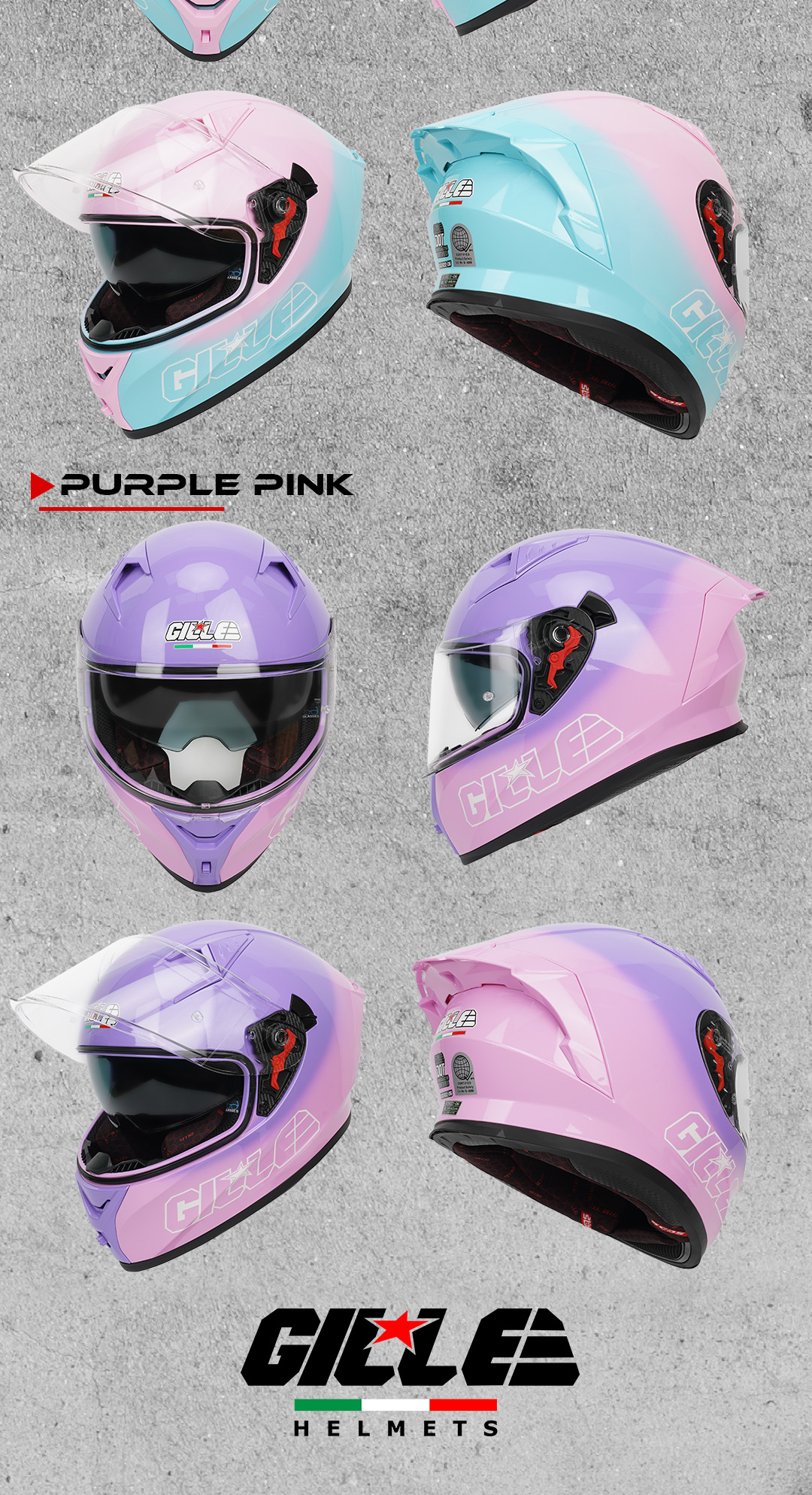 GILLE 135 GTS V1 two tone helmet full face dual visor helmet for ...